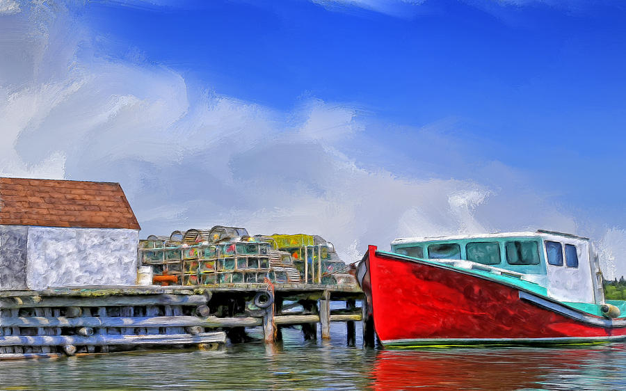 Dockside Painting by Dominic Piperata - Pixels