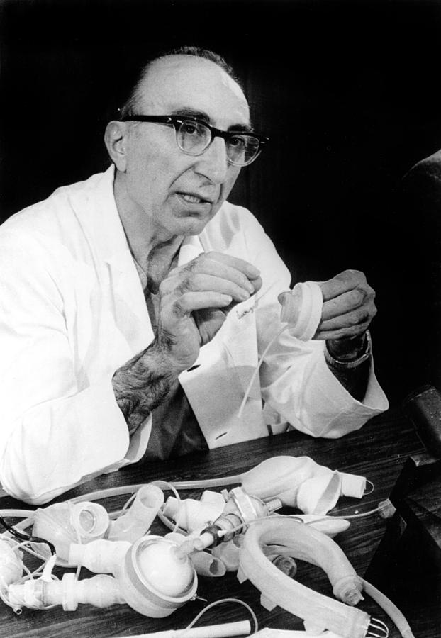 Dr Michael Debakey Showing Artificial Photograph by Everett