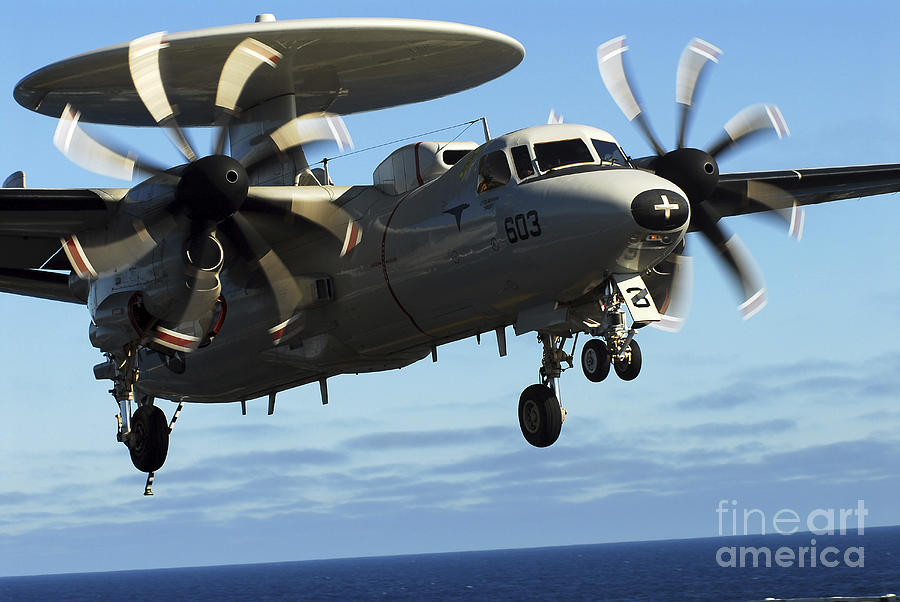 E-2c Hawkeye Approaches The Flight Deck Photograph by Stocktrek Images ...
