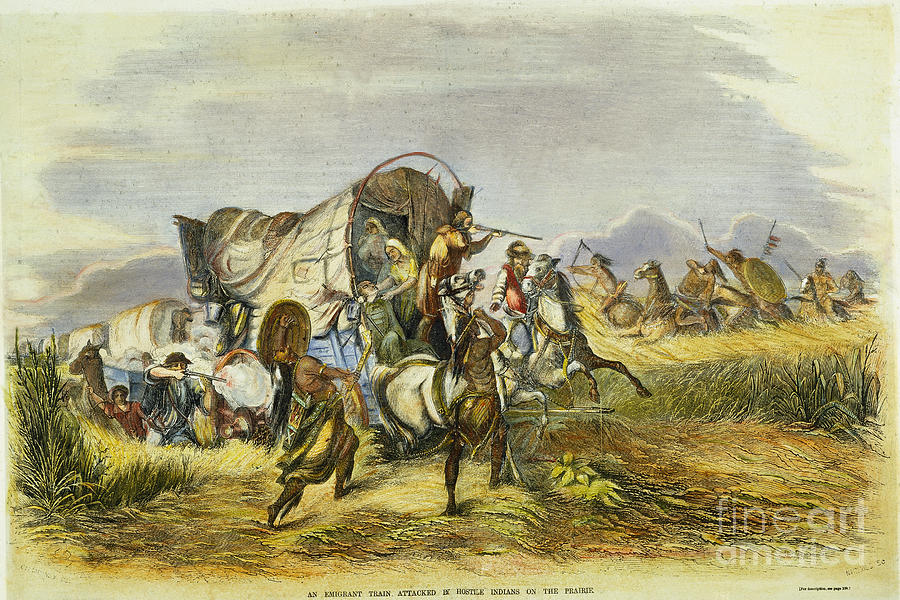 Emigrant Train Attack, 1857 by Granger
