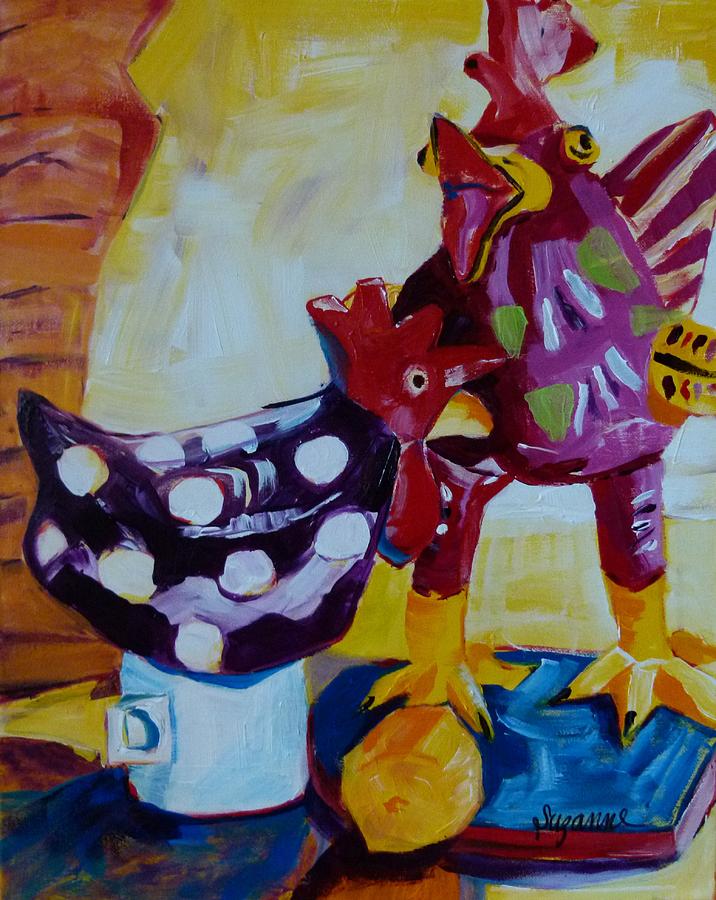 Fancy Chickens Painting by Suzanne Willis - Fine Art America