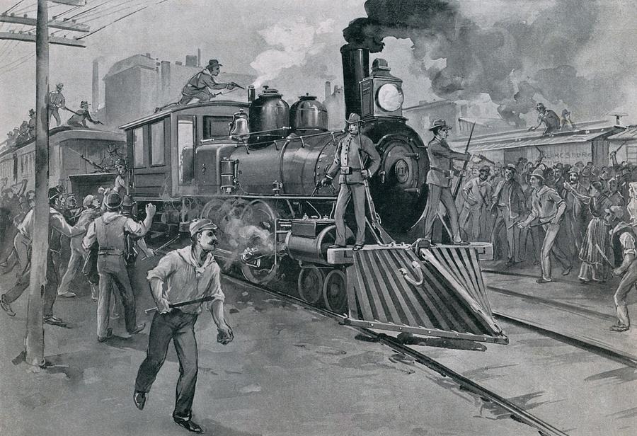 Federal Troops Guard A Train by Everett