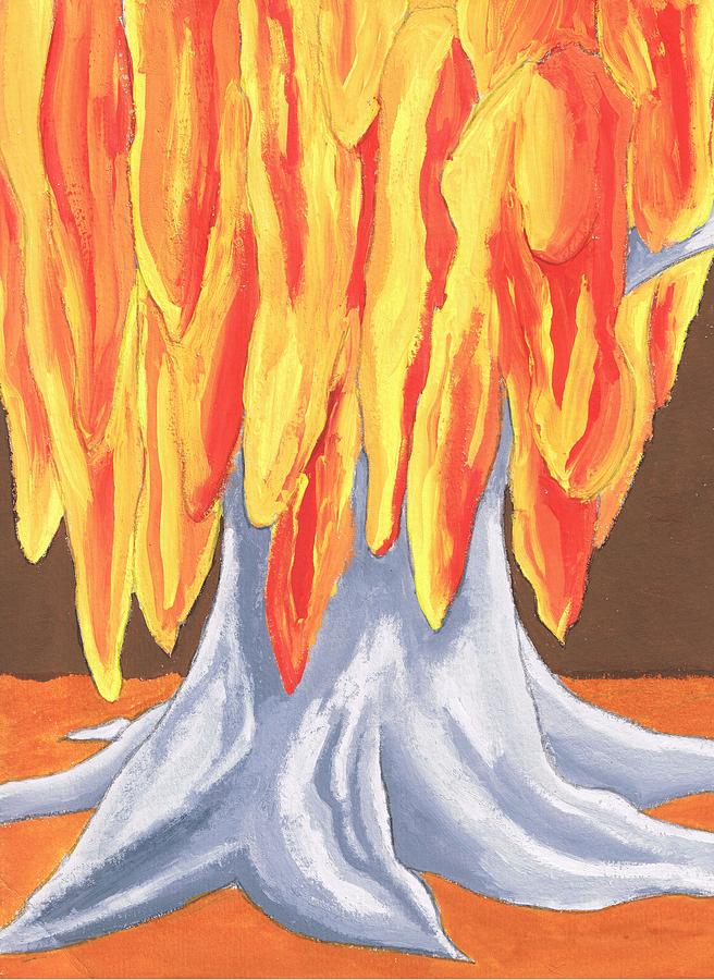 Fiery Tree 1 Painting by April McCallum - Fine Art America