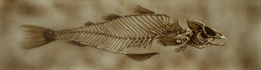 Fishbone Painting by Moises Hergueta - Pixels