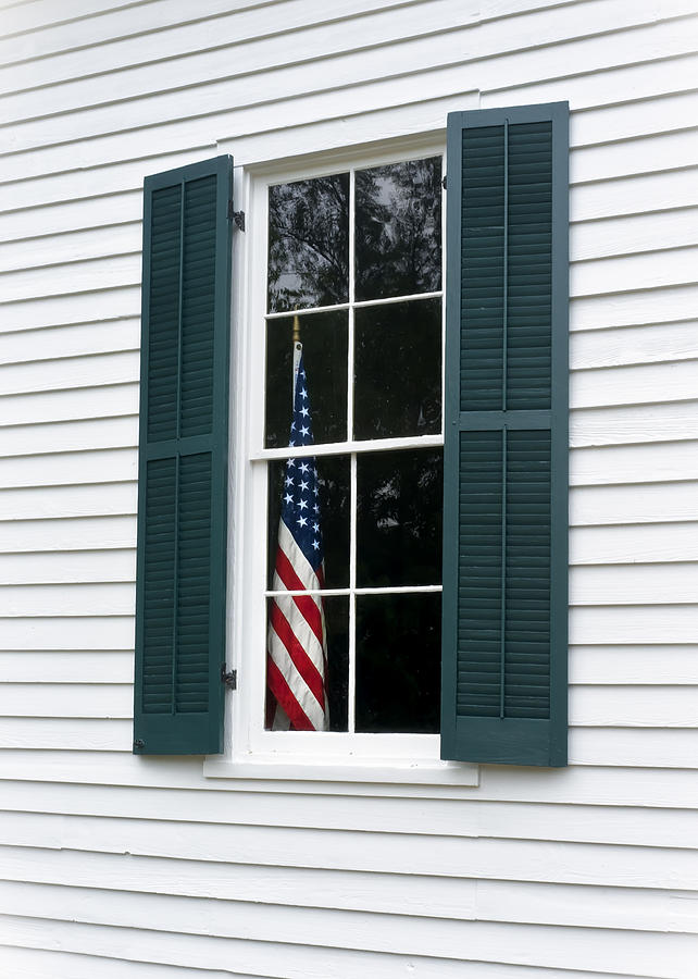 Flag In Window Photograph by Patrick Lynch - Pixels