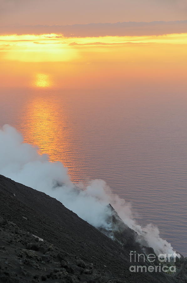 Fumaroles smoke from Stromboli Volcano Photograph by Sami Sarkis - Fine ...