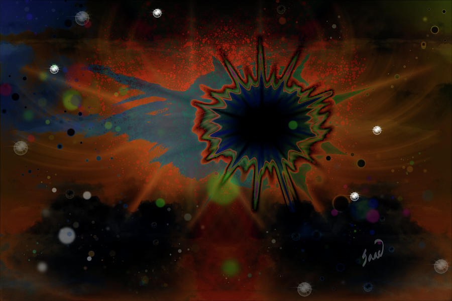 Galactic Explosion Painting by Yiries Saad - Fine Art America