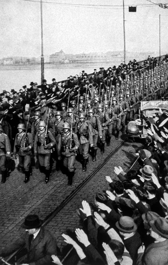 German Troops Marching by Everett