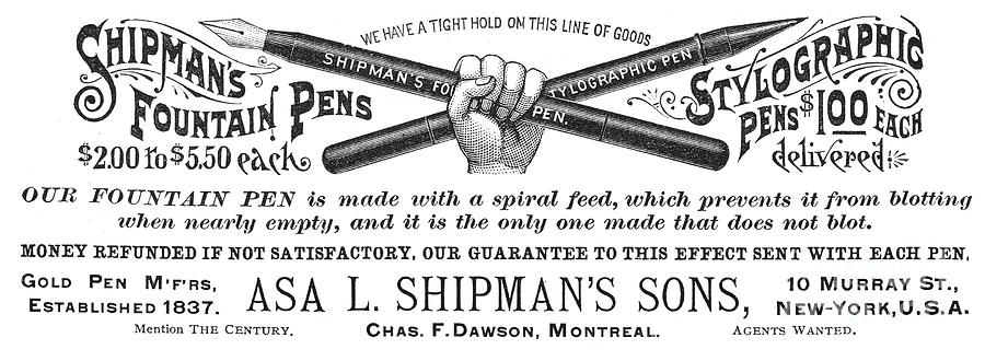 Handwriting: Pens, 1890 Photograph by Granger | Fine Art America