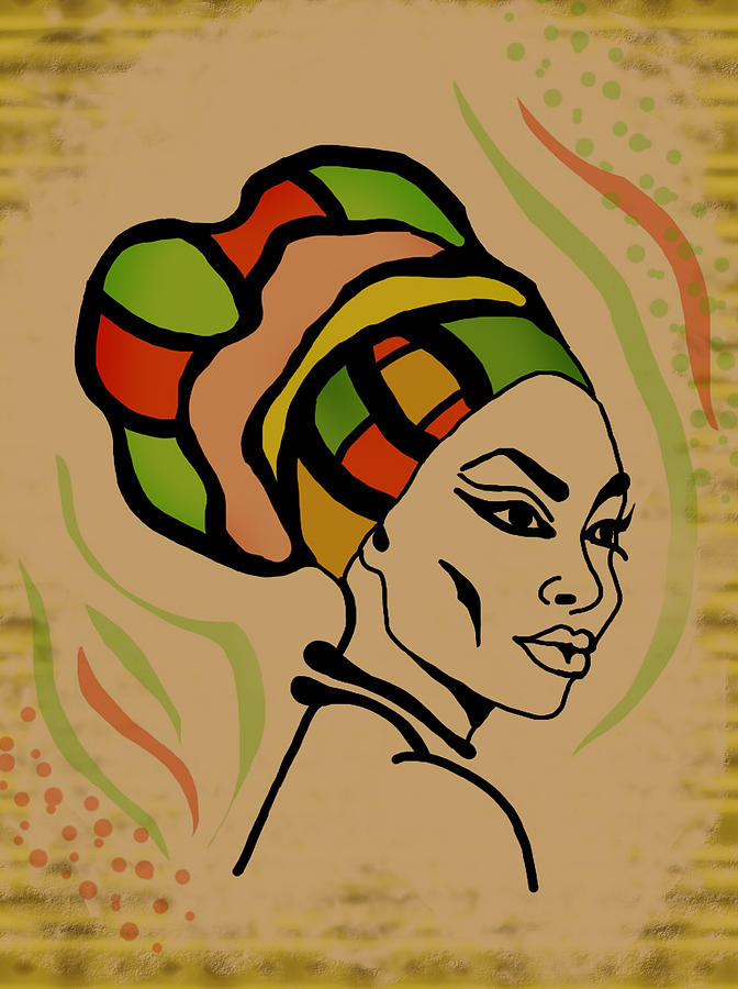 Head Wrap Digital Art by Kudzai Max | Pixels