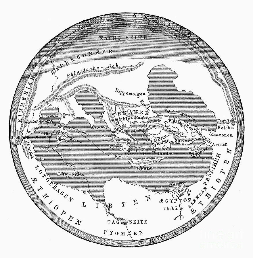 Homeric World Map Photograph by Granger - Pixels