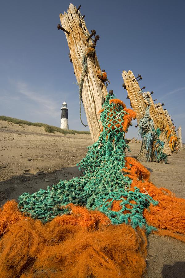 Humberside, England Net And Old Posts Photograph by John Short - Fine ...