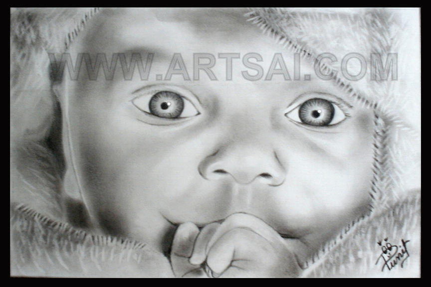 Innocent Drawing by Punit Jain - Fine Art America