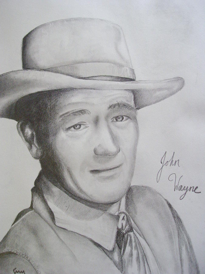 John Wayne Drawing by Emily Maynard - Pixels