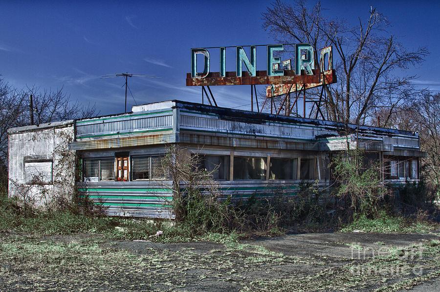 Late for dinner. Abandoned empty diner. Photograph by Robert Wirth ...