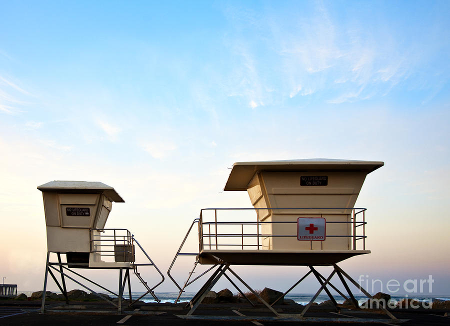 Lifeguard Stations at Beach Photograph by David Buffington - Fine Art ...