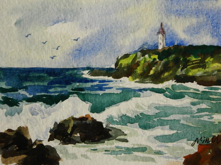 Lighthouse Point Painting by L R B - Fine Art America