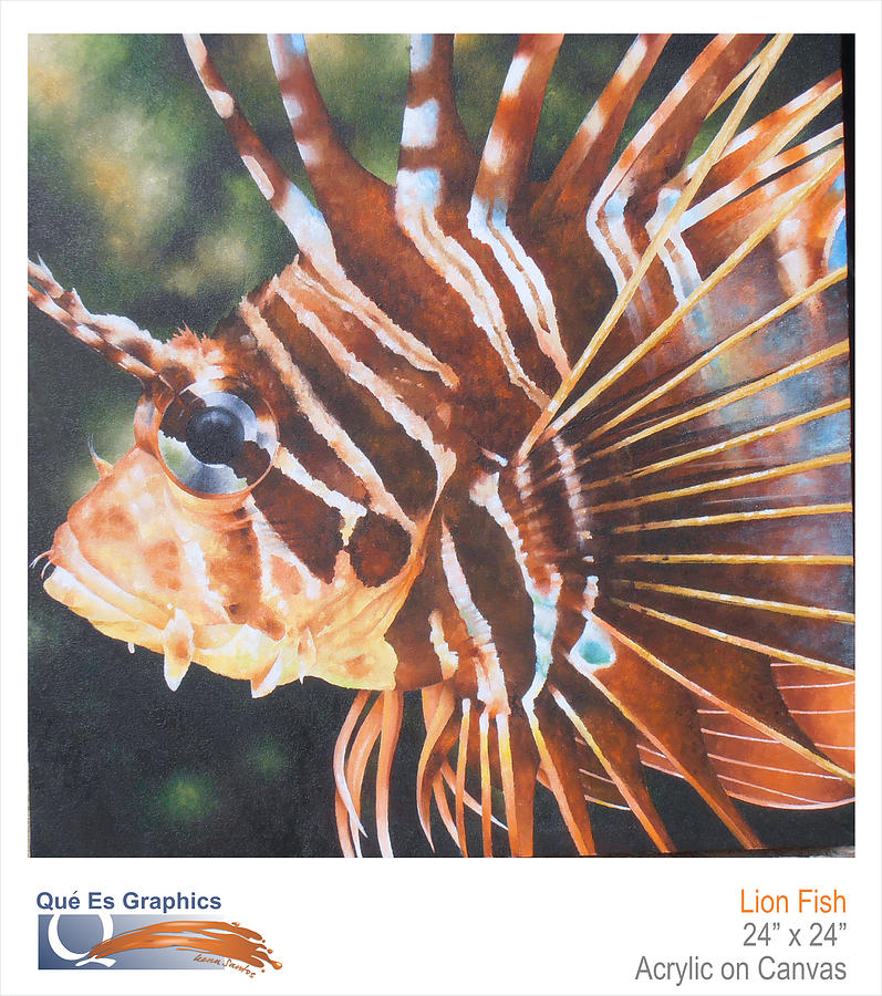 Lionfish Painting by Kenneth Santos - Fine Art America