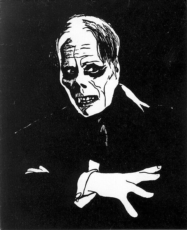 Lon Chaney as The Phantom Drawing by William Beyer | Fine Art America
