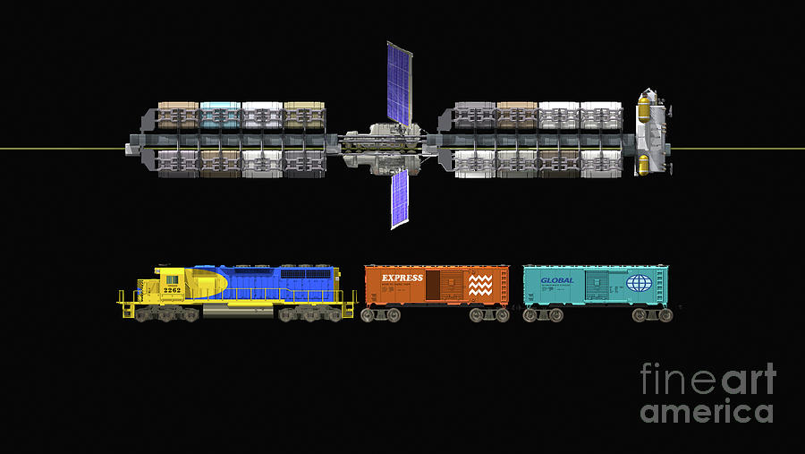 Lunar Space Elevator Compared Digital Art by Walter Myers - Fine Art ...