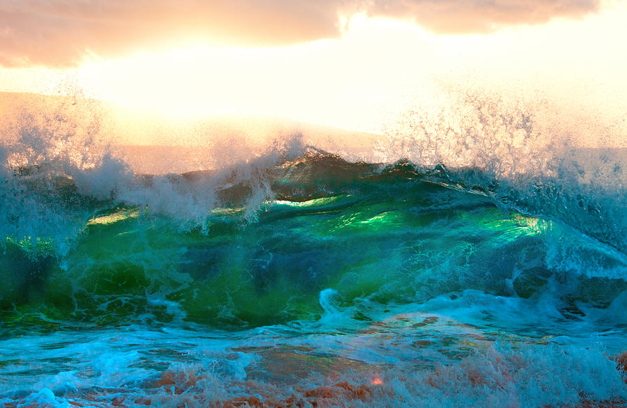 Makena Sunset Wave Photograph by Michael Swiet - Pixels