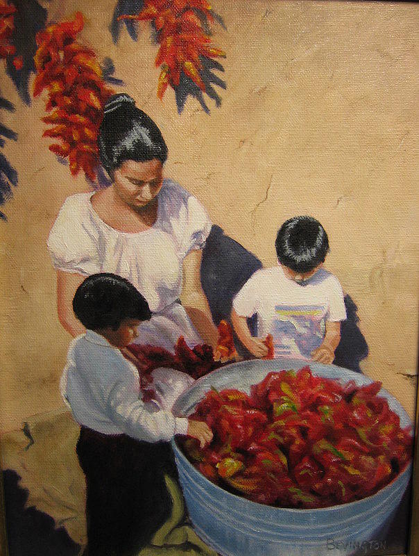 Making Ristras Painting by Phyllis Bevington - Fine Art America