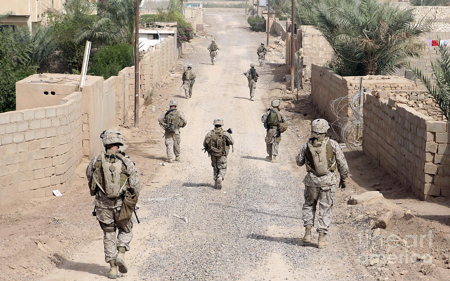 Marines Patrol The Streets Of Iraq Photograph by Stocktrek Images - Fine Art America