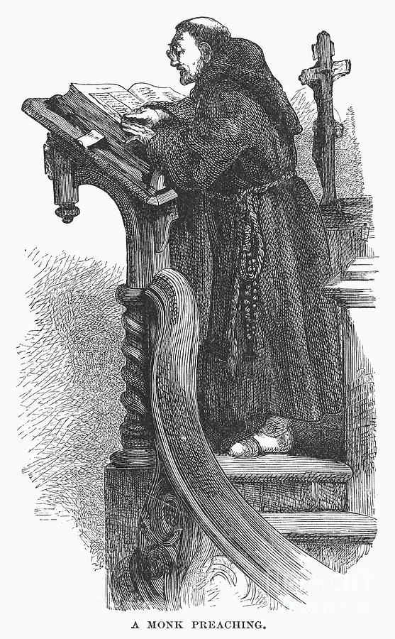 Monk Preaching Photograph by Granger - Pixels