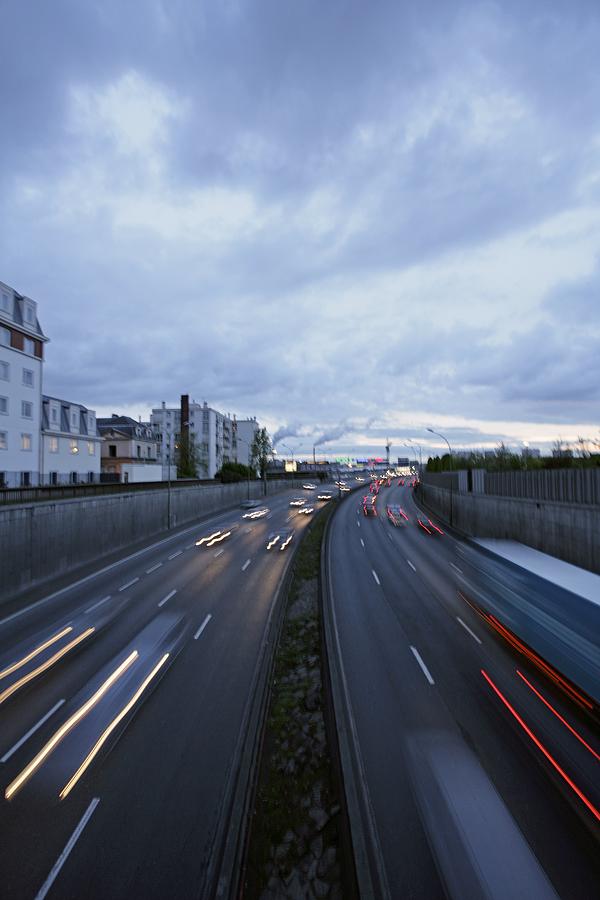 Motorway At Dusk, Paris Photograph by Carlos Dominguez - Fine Art America