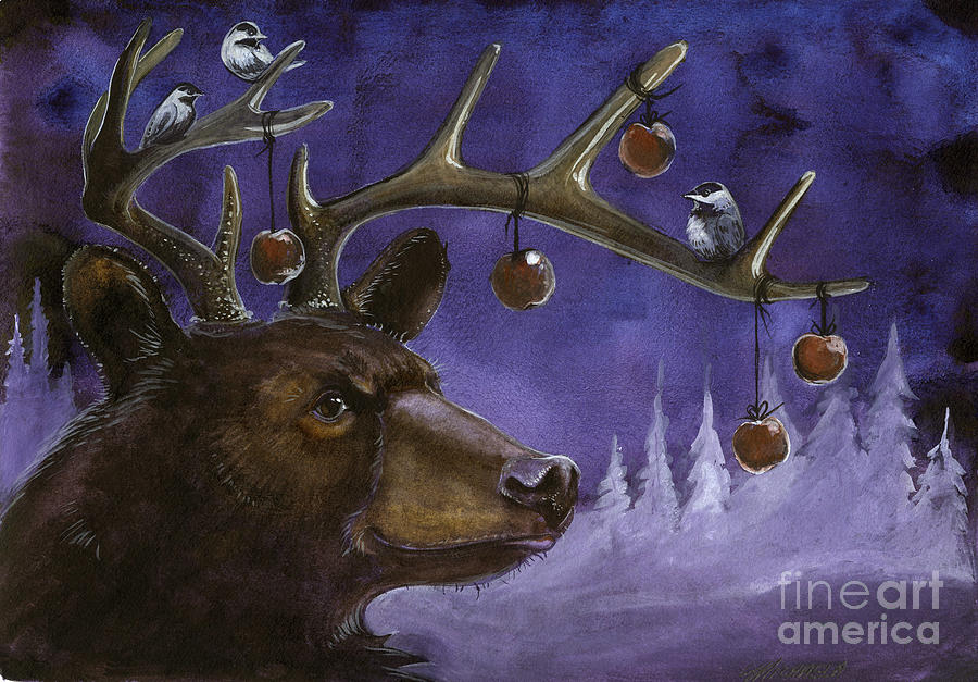 New Year's Bear Painting by Michaela Eaves - Fine Art America