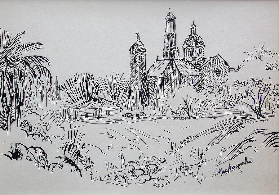 Old Mission Drawing by Aileen Markowski - Fine Art America