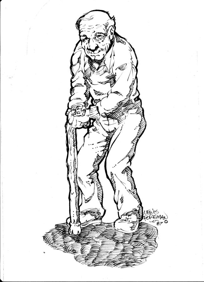 Old Timer Lew Drawing by Lewis Foreman | Fine Art America