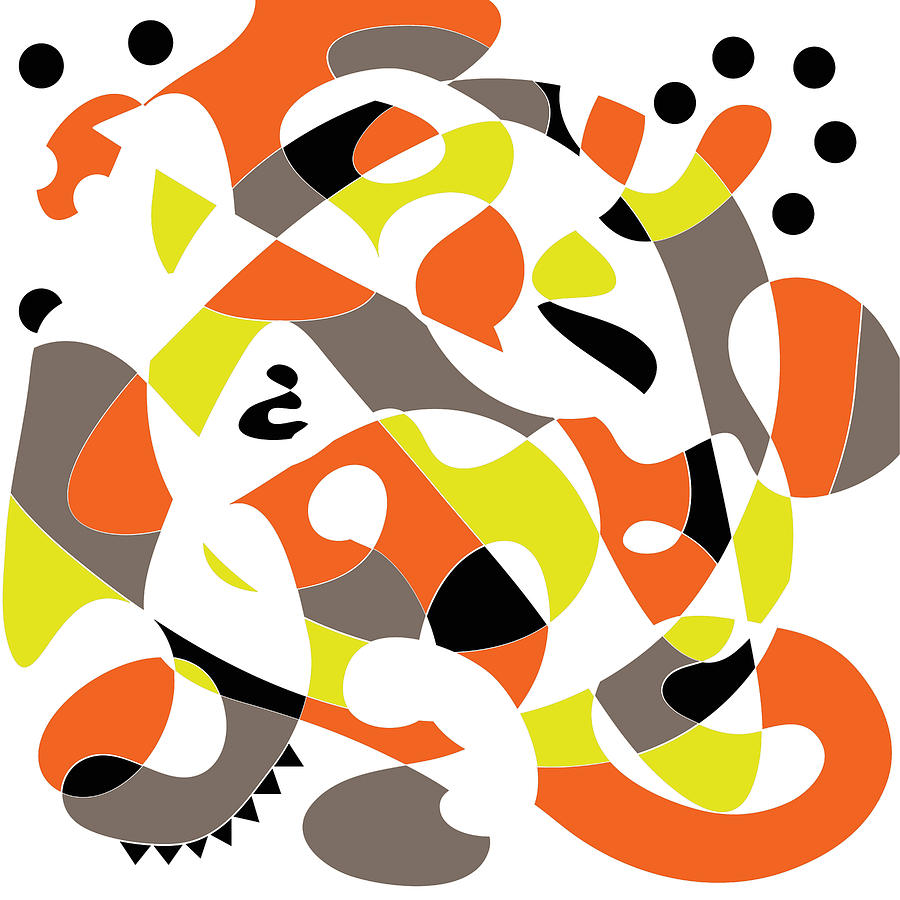 Orange Snake Scribble Digital Art by Jessica Rost - Fine Art America