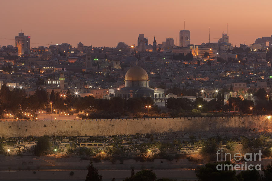 Jerusalem Skyline At Night