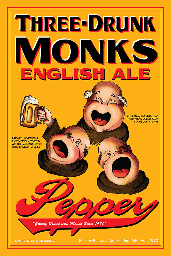 Pepper Three Drunk Monks Drawing by John OBrien - Fine Art America