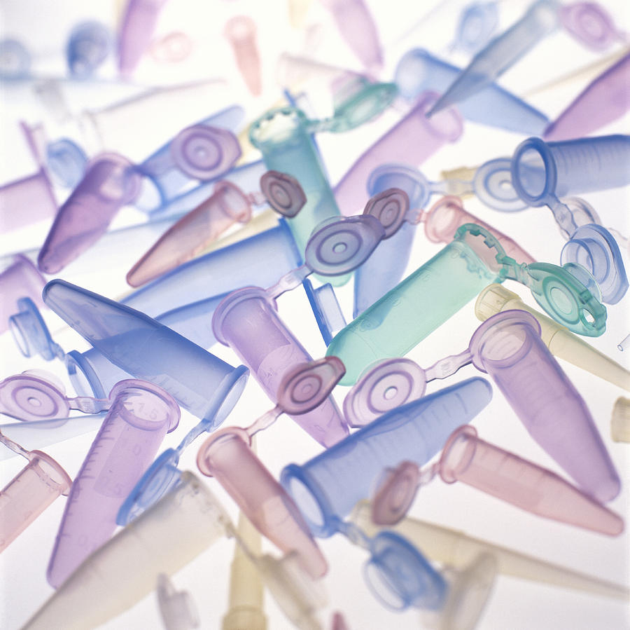 Pipette Tips And Sample Tubes by Science Photo Library
