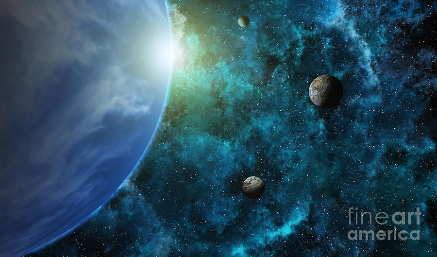 Planetary System Digital Art by Peter Kirschner | Fine Art America