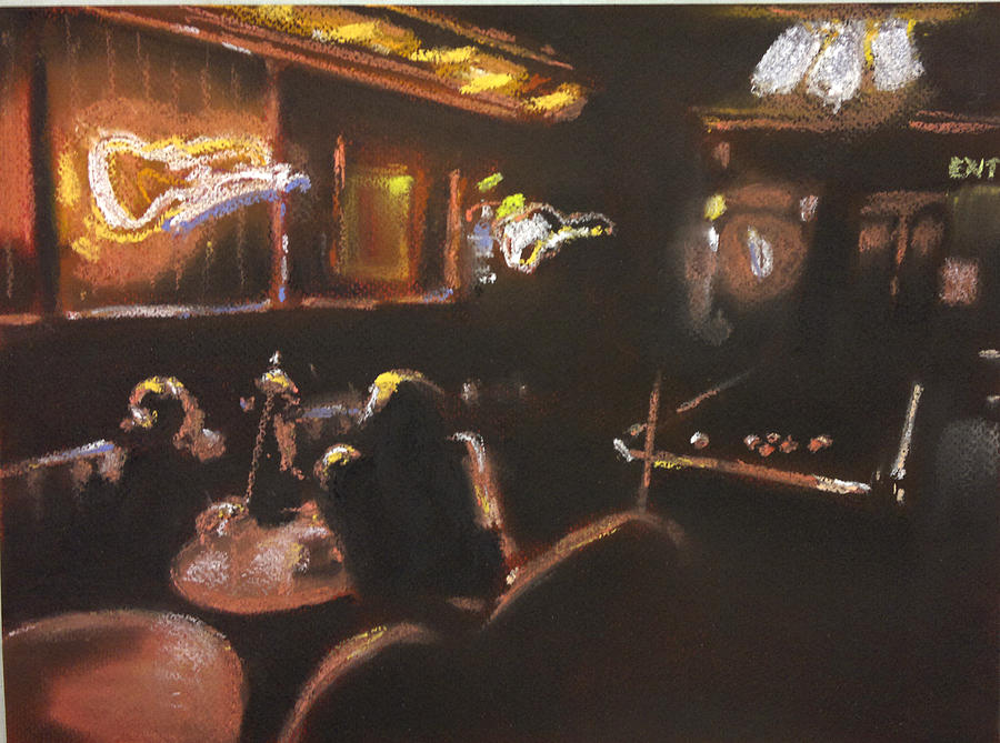 Playing Pool Pastel by Paul Mitchell | Fine Art America