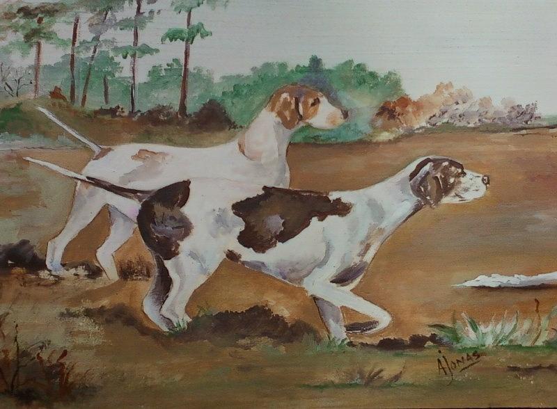 Pointers Painting by Amalia Jonas - Fine Art America