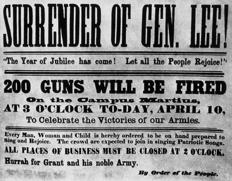 Poster Announcing The Surrender Photograph by Everett - Fine Art America