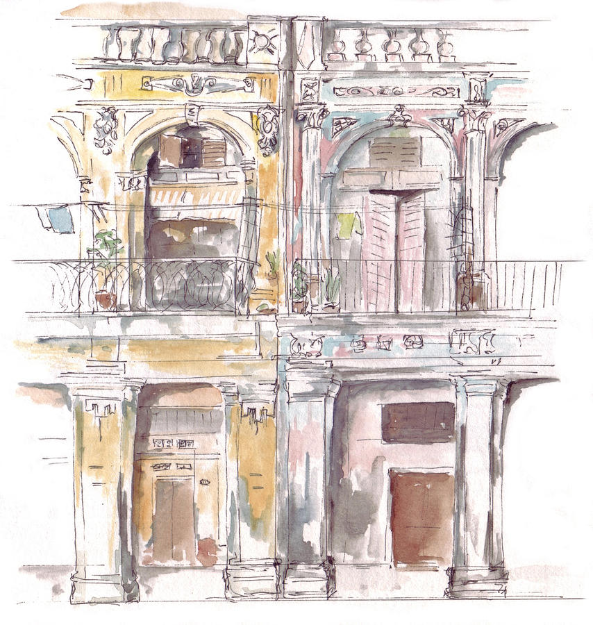 Prado Drawing by Sue Pownall