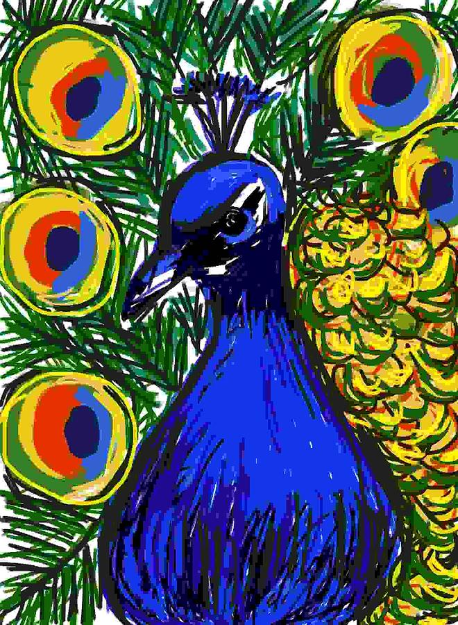 Pretty Peacock Digital Art By Caroline Lifshey Fine Art America