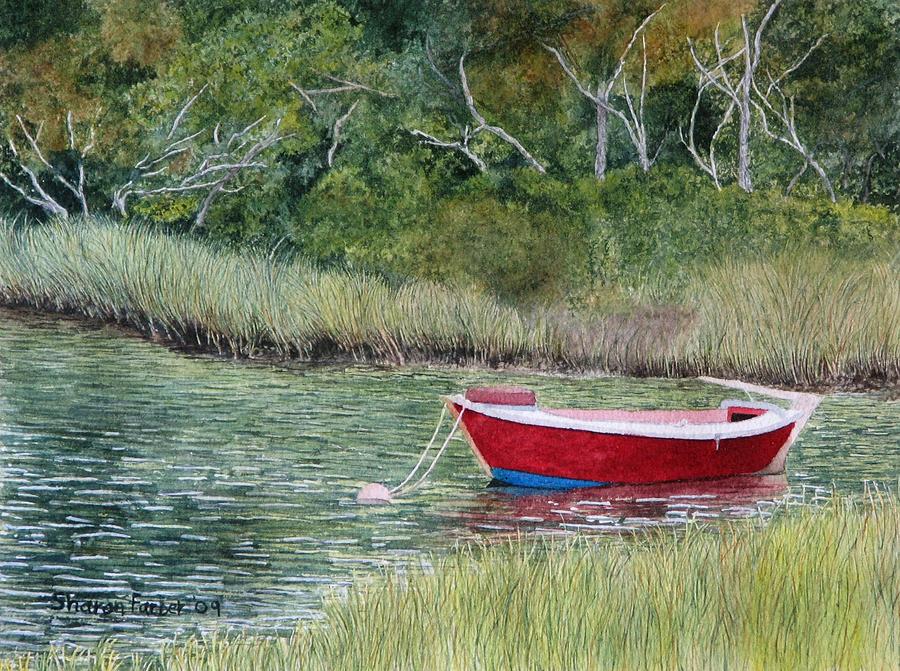 Red Dory Painting by Sharon Farber - Fine Art America