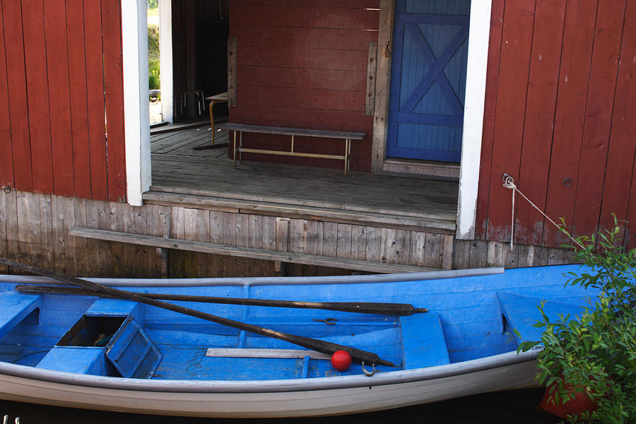 Red wooden boat houses Photograph by Ulrich Kunst And Bettina ...