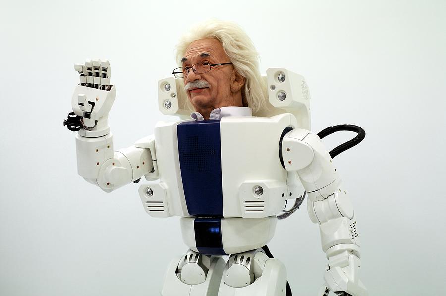 Robot Albert Einstein Waving Photograph by Volker Steger - Pixels