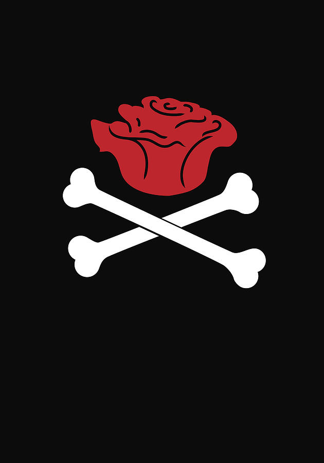 Rose and crossbones Digital Art by Sofia Wrangsjo - Fine Art America