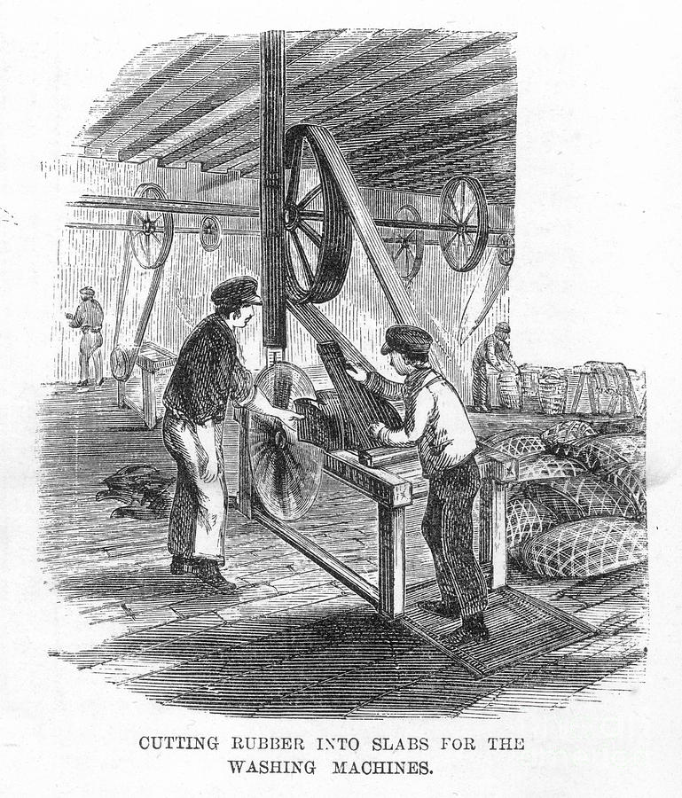 Rubber Processing: Cutting Photograph by Granger - Fine Art America