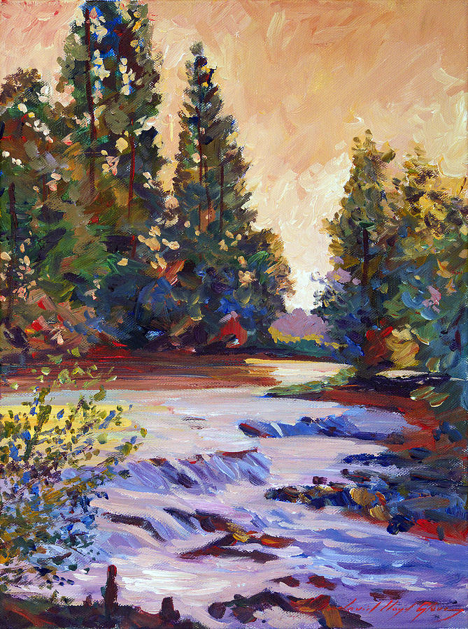 Running Stream Painting by David Lloyd Glover - Pixels