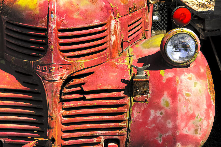 Rusty red dodge Photograph by Randall Roberts