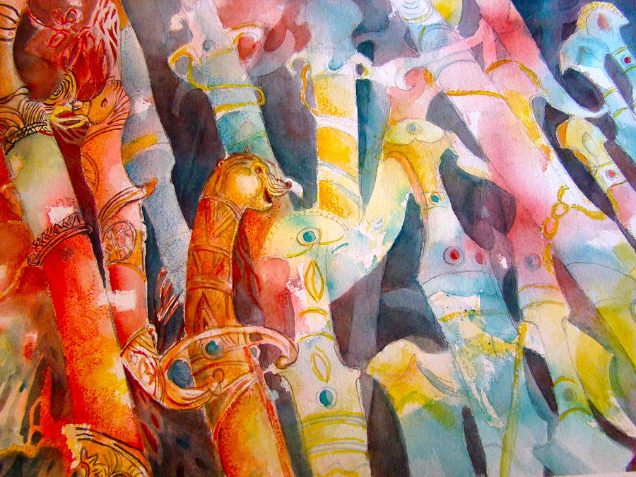 Sabres Dancing Painting by Myra Evans - Fine Art America